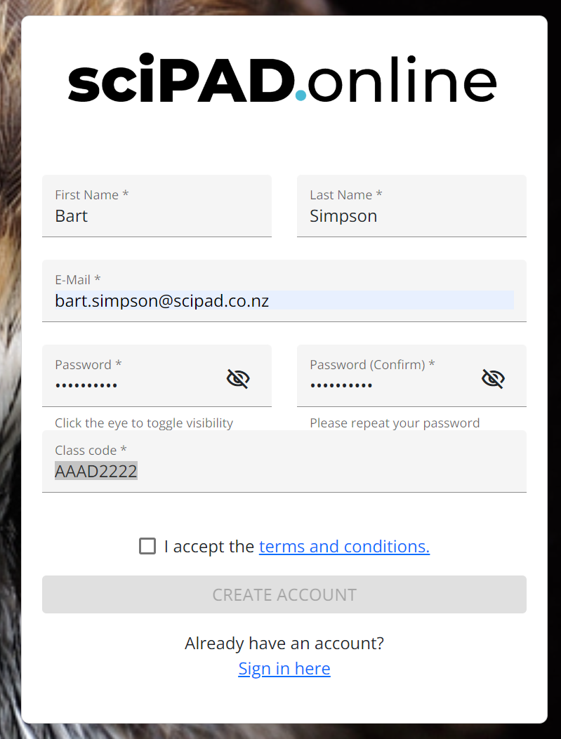 Registering Students – sciPAD Online New Zealand